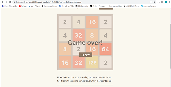 Deploying the 2048-game Application on AWS EKS platform Using Ingress | by Awsdevopsnani | Medium