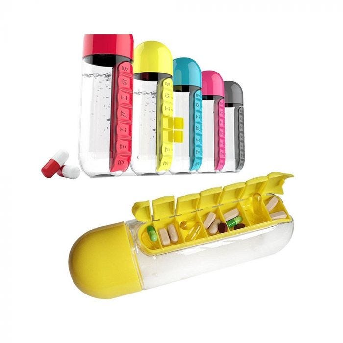 Pills Water Bottle This is a multi-purpose water bottle equipped with a ...