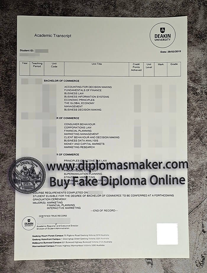 Where safety to buy fake Deakin University Transcript online | by ...