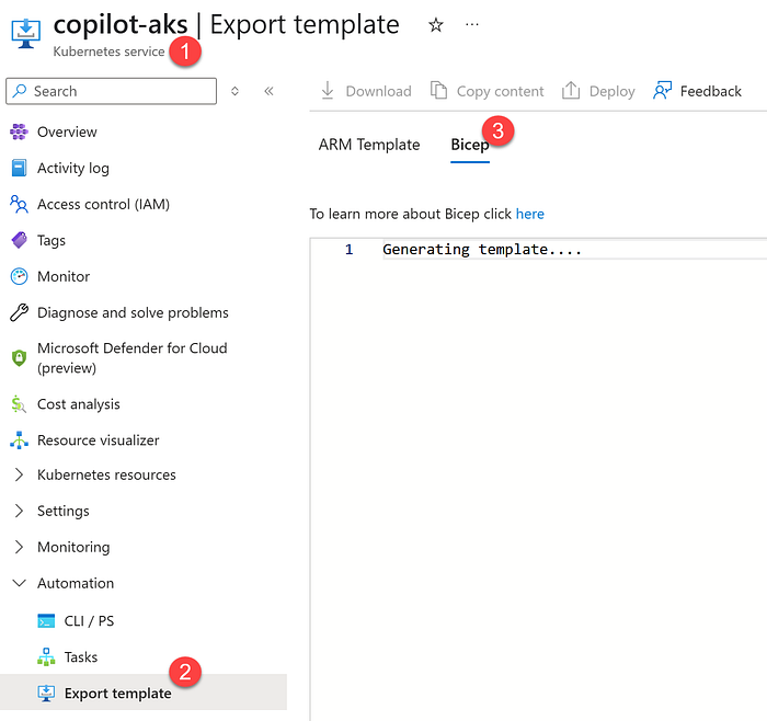 Exporting Bicep files from the Azure Portal. | by Dave R - Microsoft ...