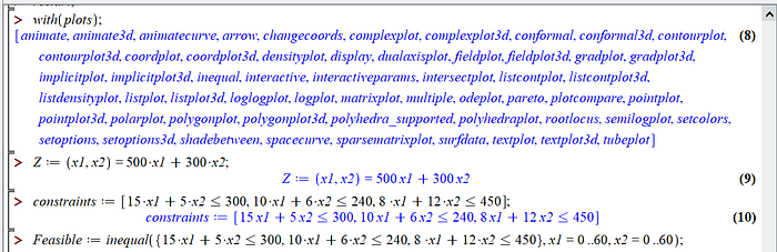 Linear Optimization with Maple. Mathematical optimization is a powerful… | by Wajiha ...