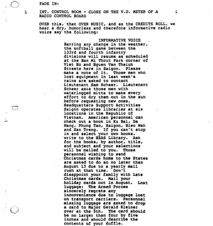 Page One: “Good Morning, Vietnam” (1987) - Go Into The Story