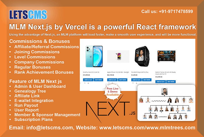 Next.js MLM Integration: E-Commerce Solutions for Unilevel Plans - React Framework | LETSCMS Pvt ...