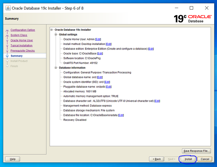 Oracle 19c installation on Windows 10 (x64) | by Ramishamukhtar | Medium