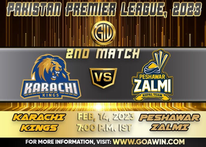 Pakistan Premier League 2023 | Karashi Kings VS Peshawar Zalmi - Goawin Sports and Casino - Medium