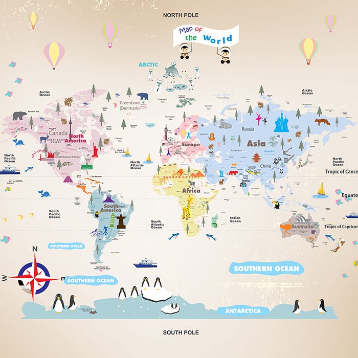Interactive World Map Wallpapers for Kids By MyCutestickons ...
