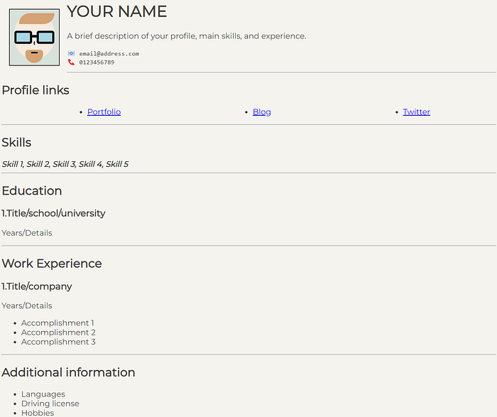 Making a Resume / CV with Notepad | by Dimterion | Medium