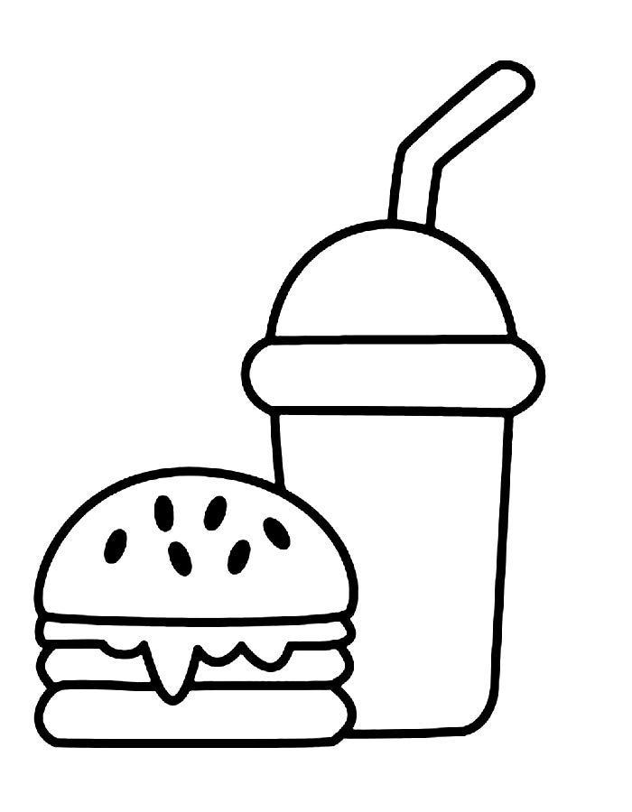 Burger Coloring Pages: Let Your Creativity Sizzle! - Coloring Us - Medium