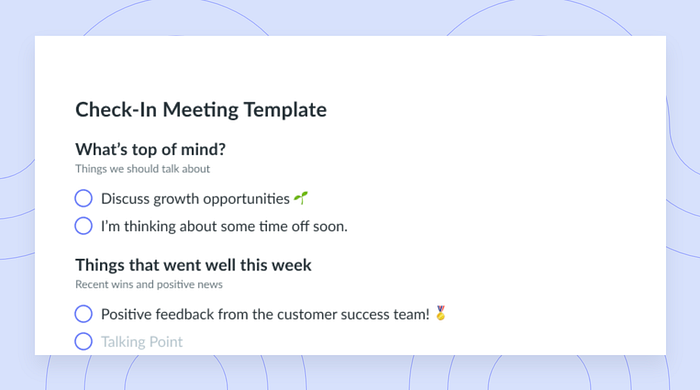 11 Check-in Meeting Agenda Templates For Team Alignment | Fellow.ai ...