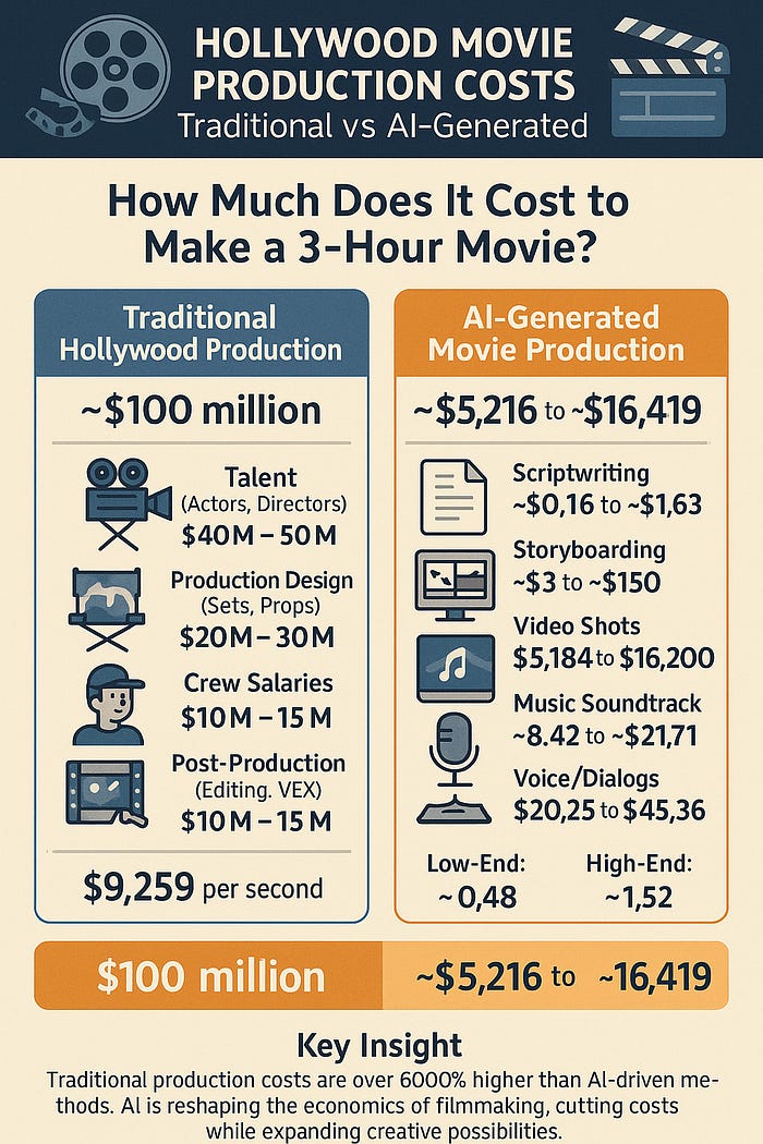 AI Generated Movies vs Hollywood Movies Costs | Medium
