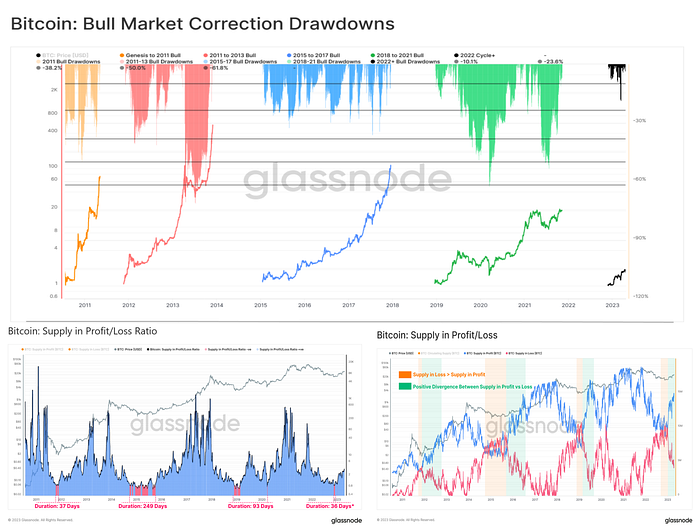 Bitcoin’s scale of drawdown in the recent upswing has been smaller
