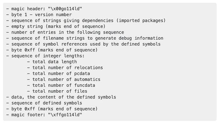 Go: Object File & Relocations. ℹ️ This article is based on Go 1.14 ...