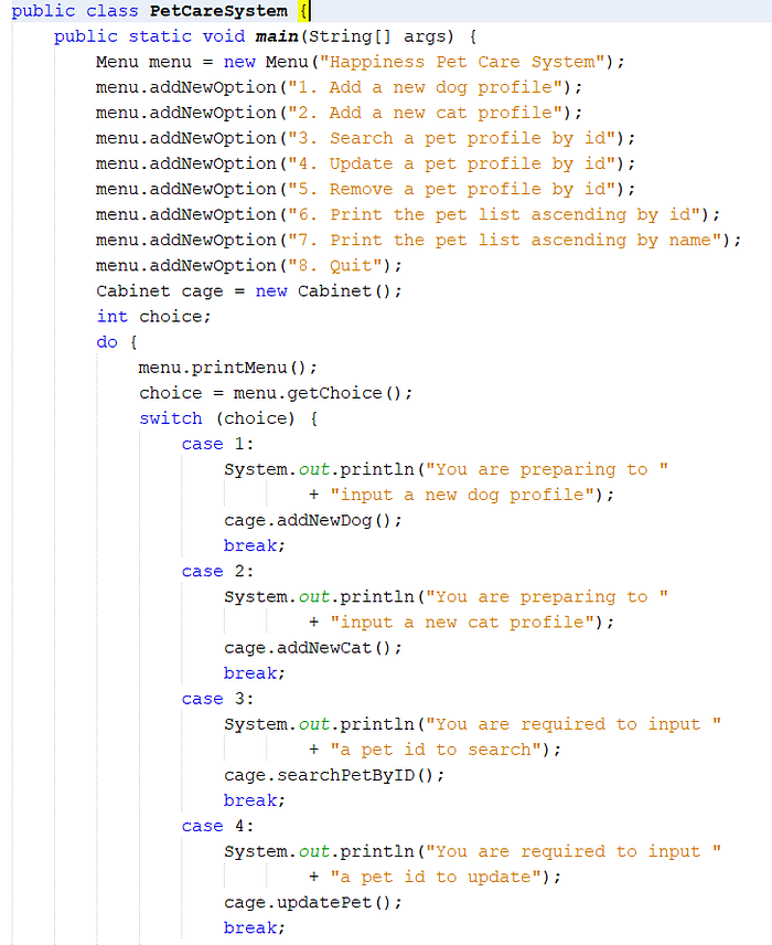 How to create a system for Pet Care Store in Java? | by JamesDev | Medium