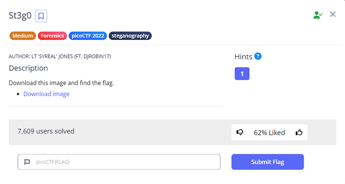 Steganography Challenge — PicoCTF Writeup | by Eric H | Medium
