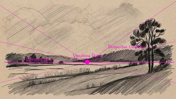 How To Draw Landscape — Tutorial For Artists – Drawing Space