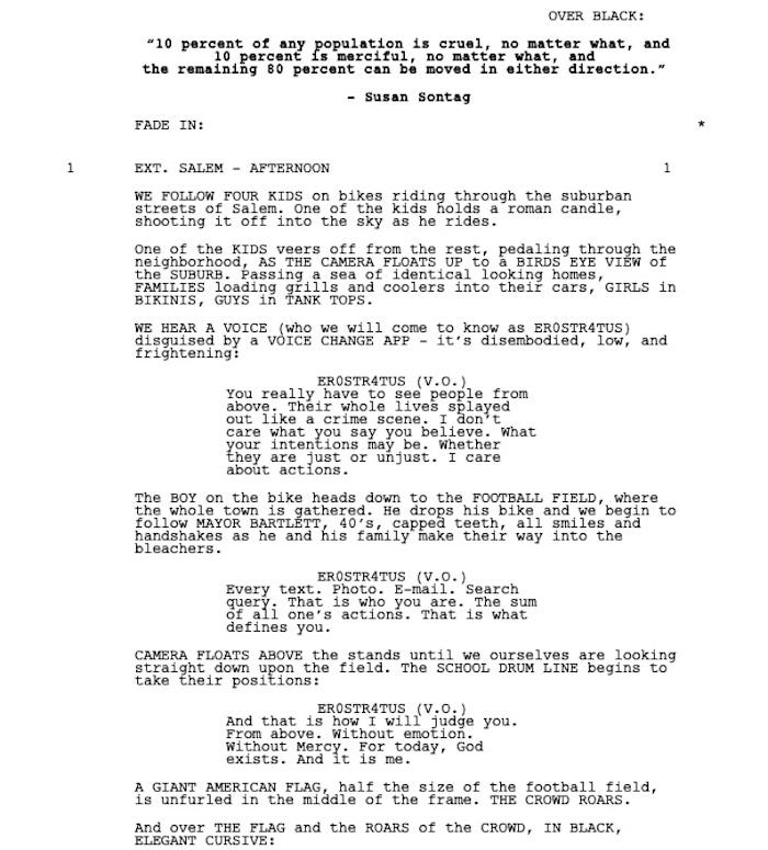 Page One: “Assassination Nation” (2018) - Go Into The Story