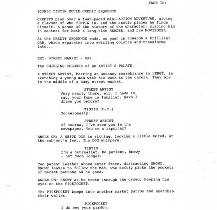 Page One: “The Adventures of Tintin” (2011) - Go Into The Story