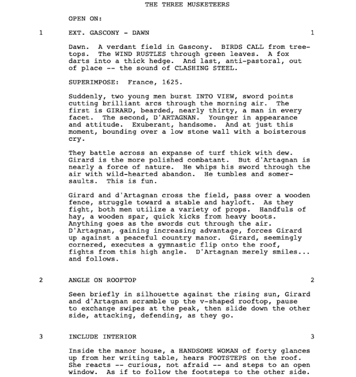 Page One: “The Three Musketeers” (1993) - Go Into The Story