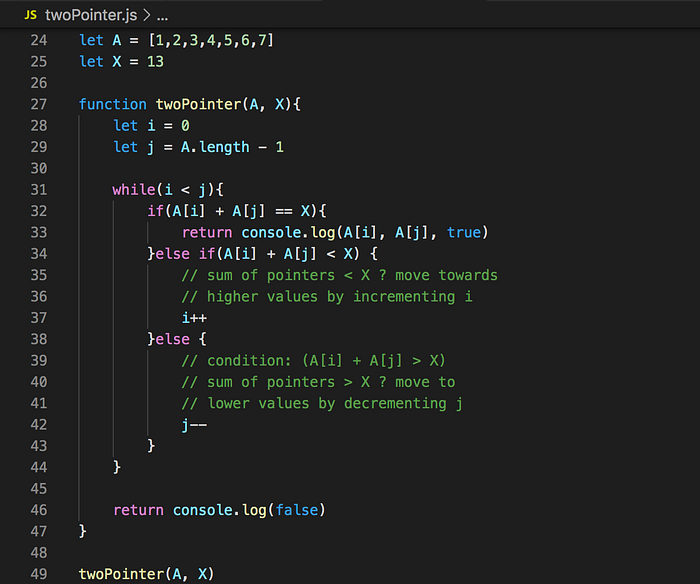 Algorithm Two Pointer Technique:. The two pointer technique is a useful ...
