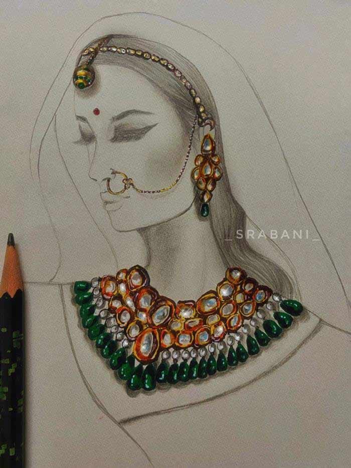 Exploring the Beauty of Indian Fashion through Srabani’s Illustrations - Trendy Art Ideas - Medium