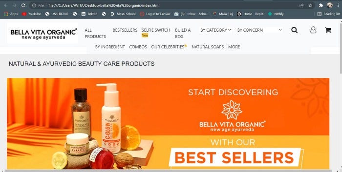 Bella Vita Organic Website Clone. Hello Readers, | by Shashi Ranjan | Medium