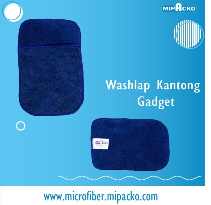 Lap Gadget / Washlap Dark Blue Microfiber - Reni Nabila - Medium