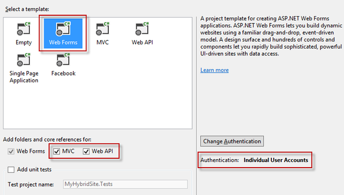 This is how you can start a new project and add Web API and MVC ...