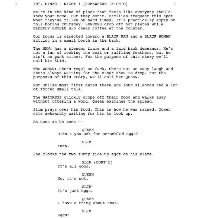 Page One: “Queen & Slim” (2019) - Go Into The Story