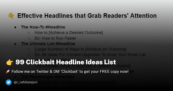 99 Clickbait Headline Ideas List: Get More Clicks! | Medium