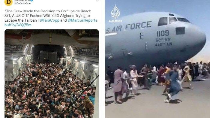 Viral photo/Video of 640 Afghans crammed into a US military cargo plane ...