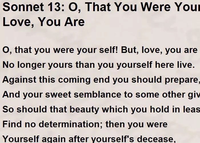 Shakespeare’s Sonnet 13: An In-Depth Analysis | by Nevermore Poem | Medium