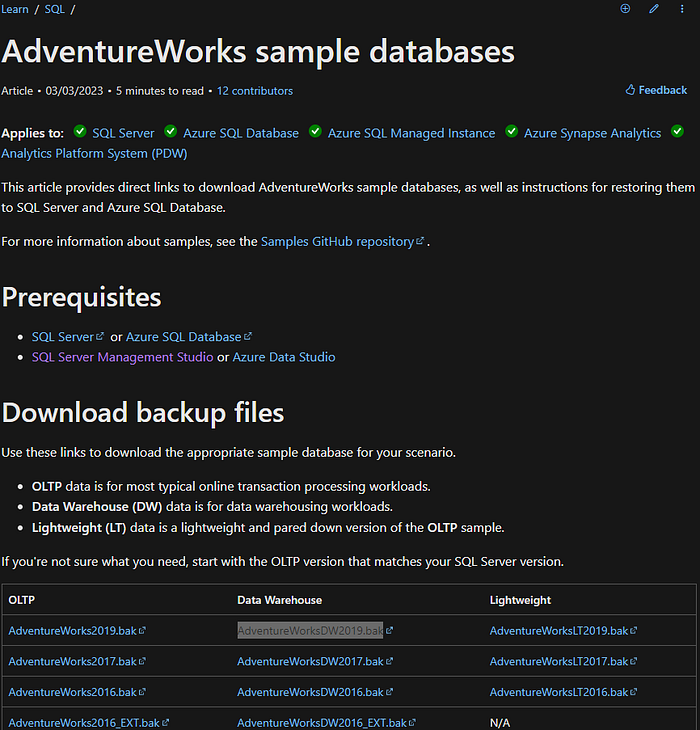 AdventureWorks: SQL Data Cleansing | by Cristian Valdez | Medium