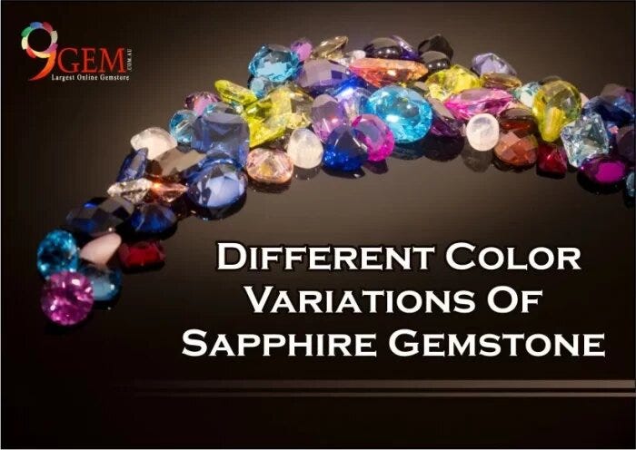 Different Color Variations Of Sapphire Gemstone - 9gemaus - Medium