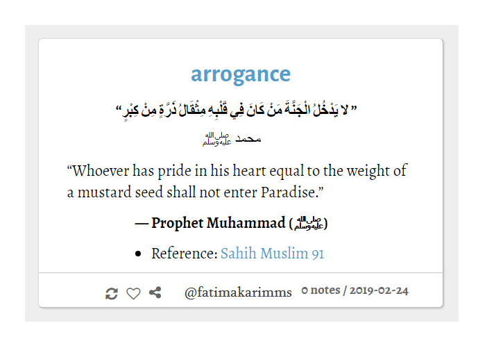 Arrogance In Islam