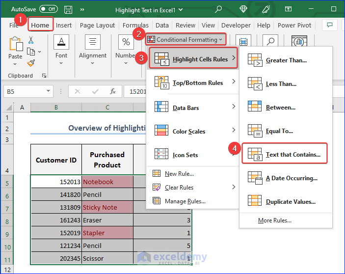 How to Highlight Text in Excel - N I - Medium