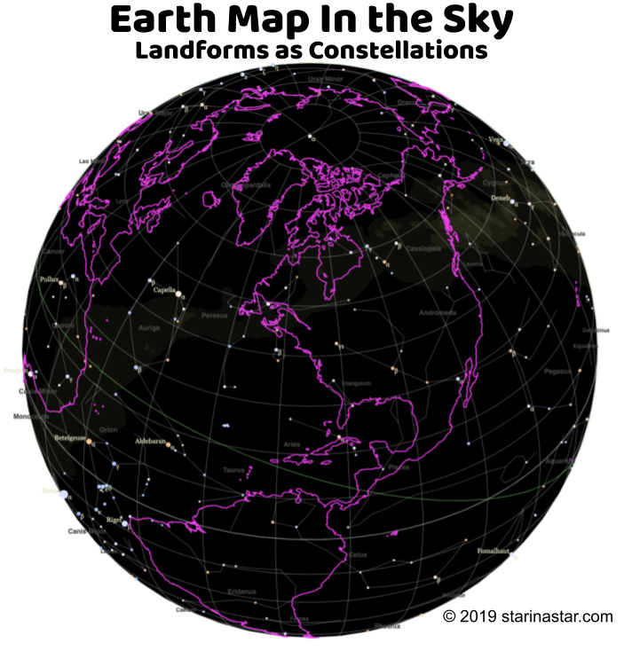 Earth Map in the Sky — Star In A Star | by Daniel Cummings | The ...