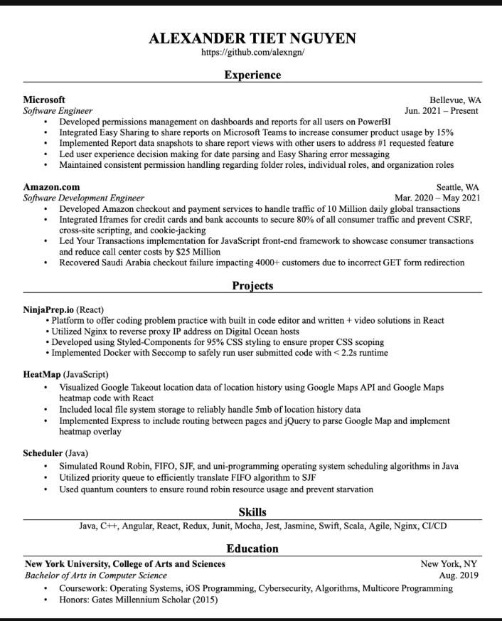 The resume that got a software engineer a $300,000 job at Google ...