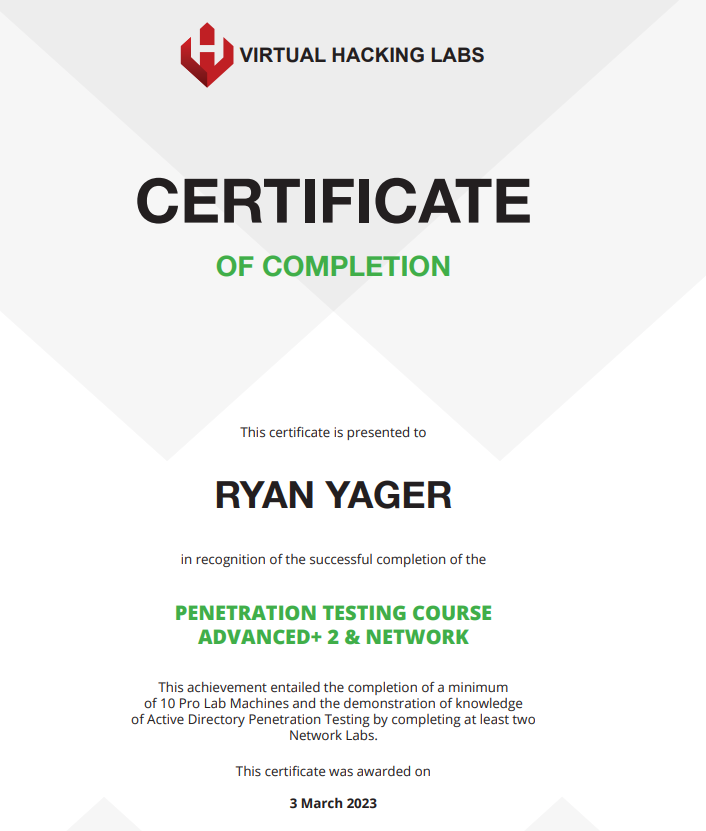 Virtual Hacking Labs Prolab Review By Ryan Yager System Weakness