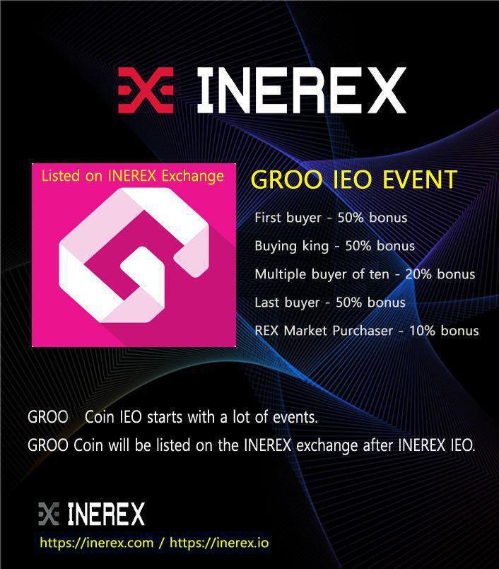 IEO Announcement. GROO will have IEO on INEREX Exchange… | by Groocoin ...