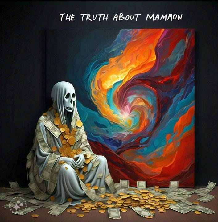"Mammon is the spirit of money, and its tools are greed and ...