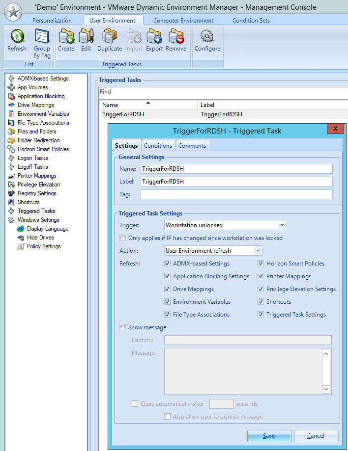 VMware Dynamic Environment Management — part 6 — UEM-Triggered-Tasks ...