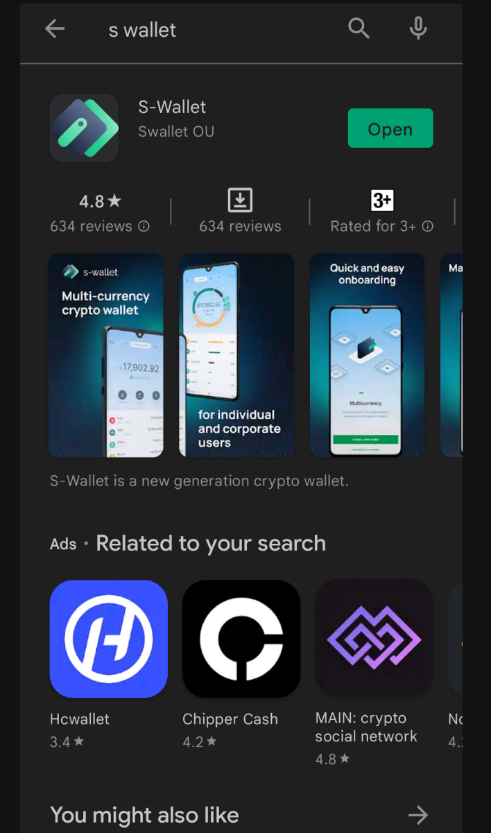 S-wallet User Guide-How to create your wallet with S-wallet Step 1.Get ...
