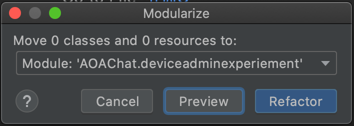 How to use the Modularize refactor tool in Android Studio? | android-core