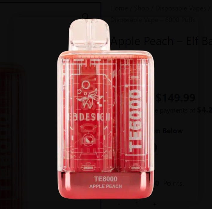 Delight in Orchard Bliss with Apple Peach — Elf Bar TE6000 Disposable ...