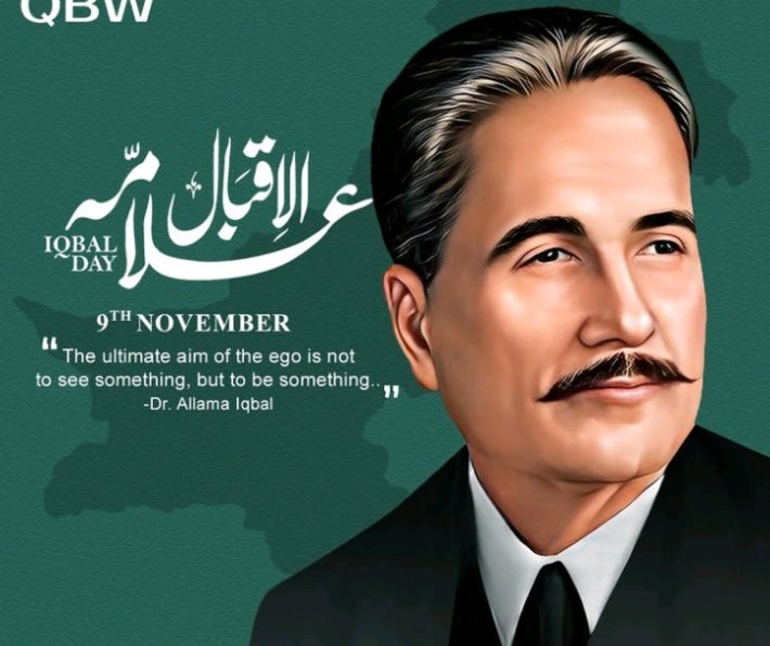 Allama Muhammad Iqbal (1877–1938) was a renowned philosopher, poet, and politician in British ...