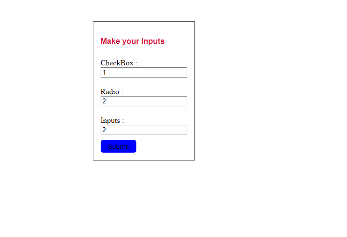 This code is used to dynamically create form inputs (checkboxes, radio ... This code is used to dynamically create form inputs (checkboxes, radio ...