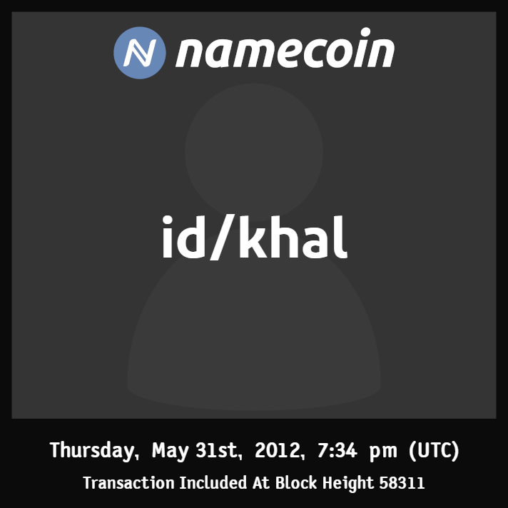 Namecoin Identities (2012). The Namecoin blockchain which hosts… | by ...