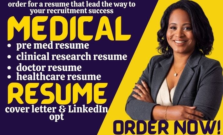 I will craft medical resume, pre med, clinical research, icu nurse ...