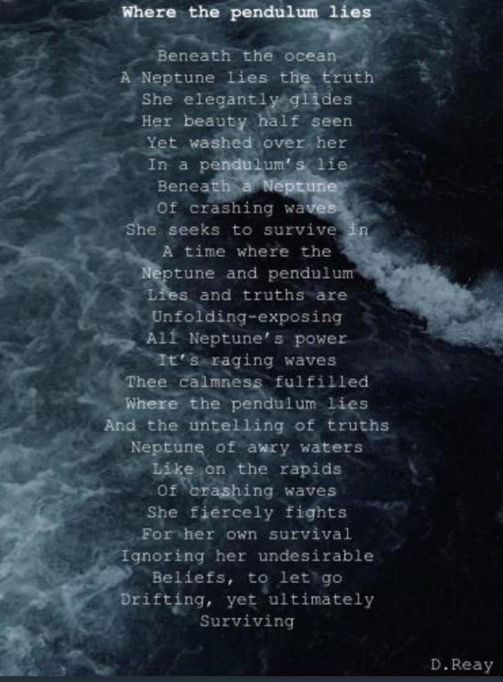 Where the pendulum lies. Beneath the ocean | by Debra Reay | Medium